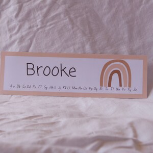 Editable Desk Name Tag | BOHO Classroom Decor | Desk Name Tag | Natural ...