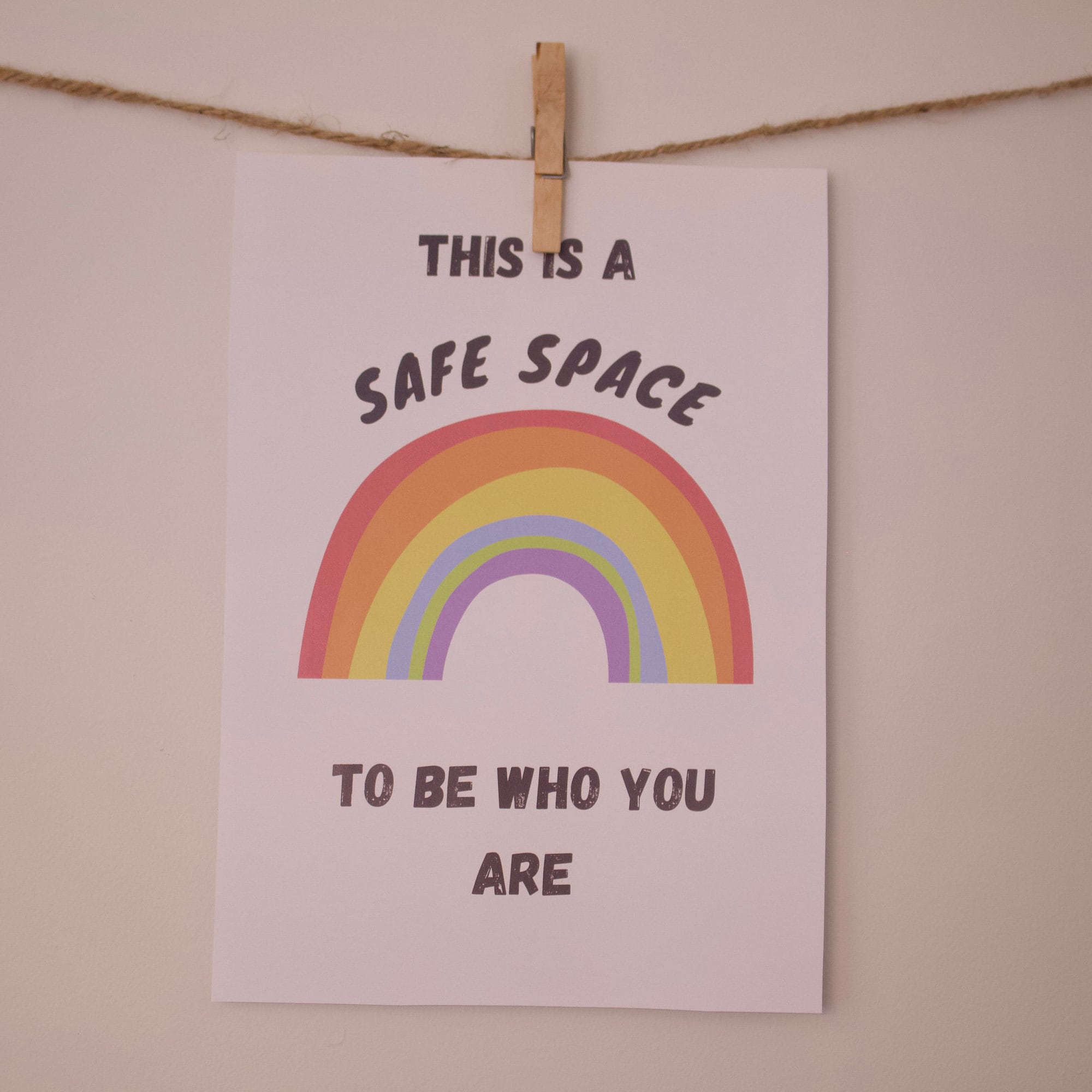 Safe Space Poster | Inclusive Classroom Posters | Inclusive Rainbow ...