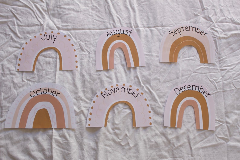 BOHO Rainbow Birthday Display | Birthday Chart | Preschool | Birthday ...