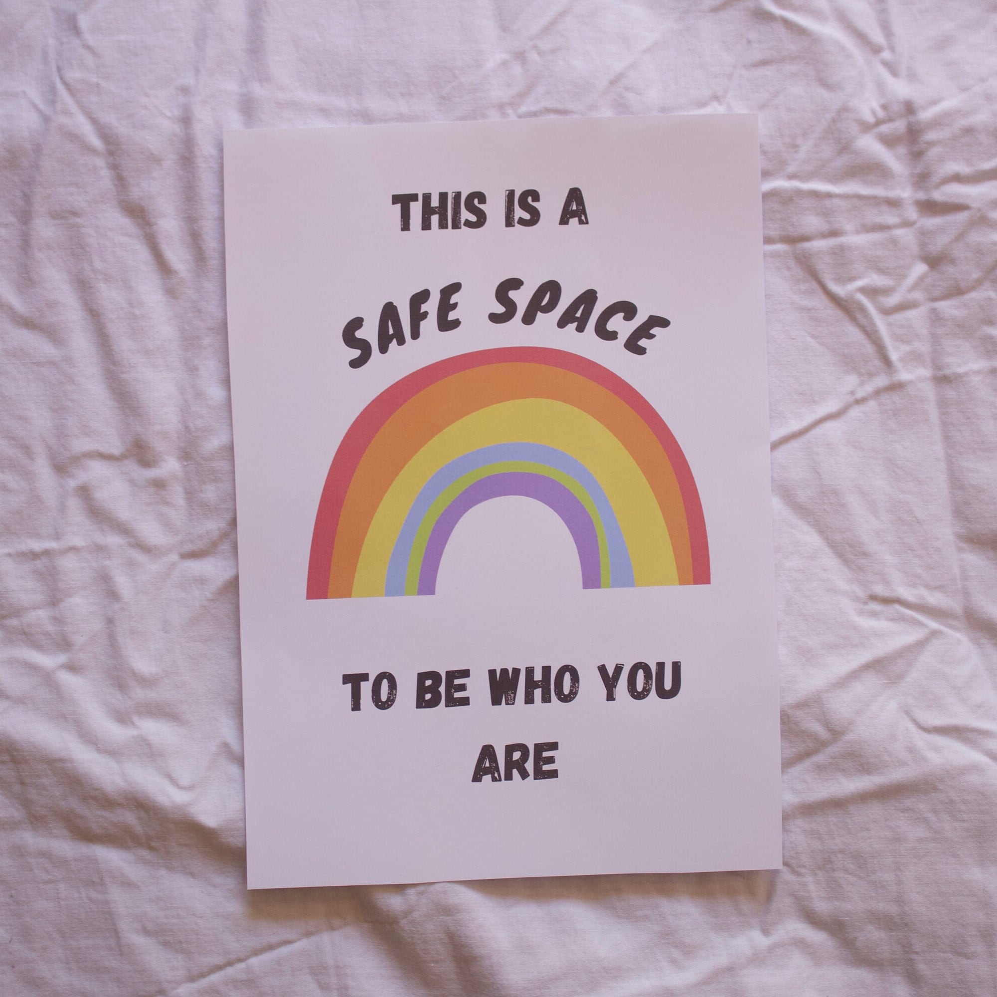 Safe Space Poster | Inclusive Classroom Posters | Inclusive Rainbow ...