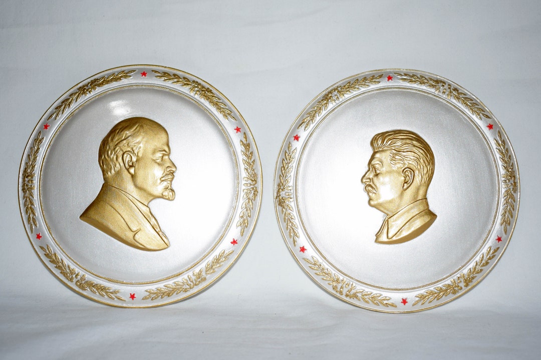 Plaques Dictators Josef Stalin / Vladimir Lenin Wall Relief Russia USSR ...