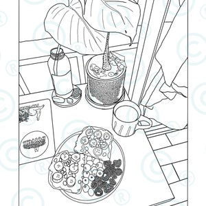 Breakfast Coloring Page - Etsy