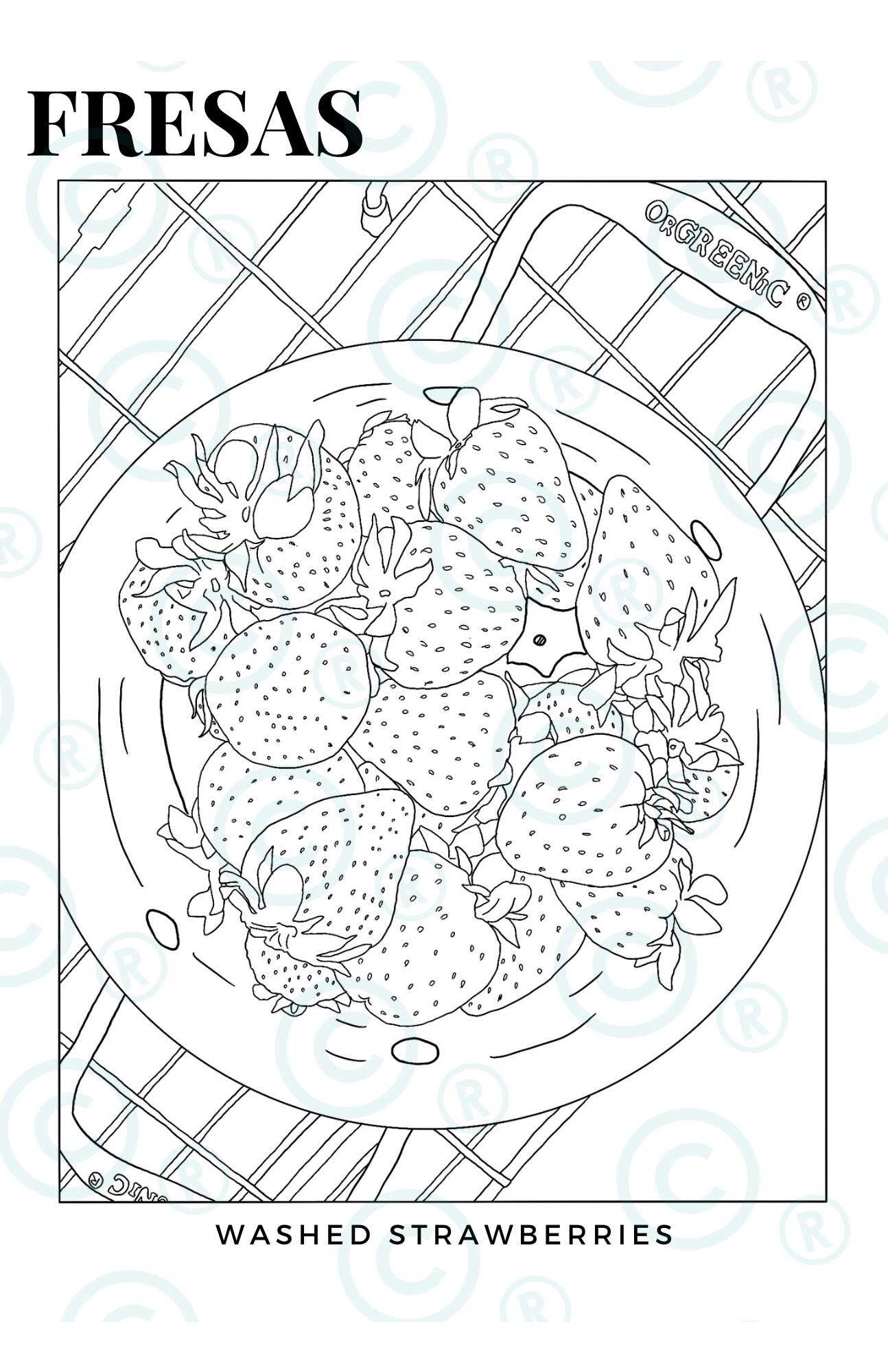Fresas Coloring Page - Etsy