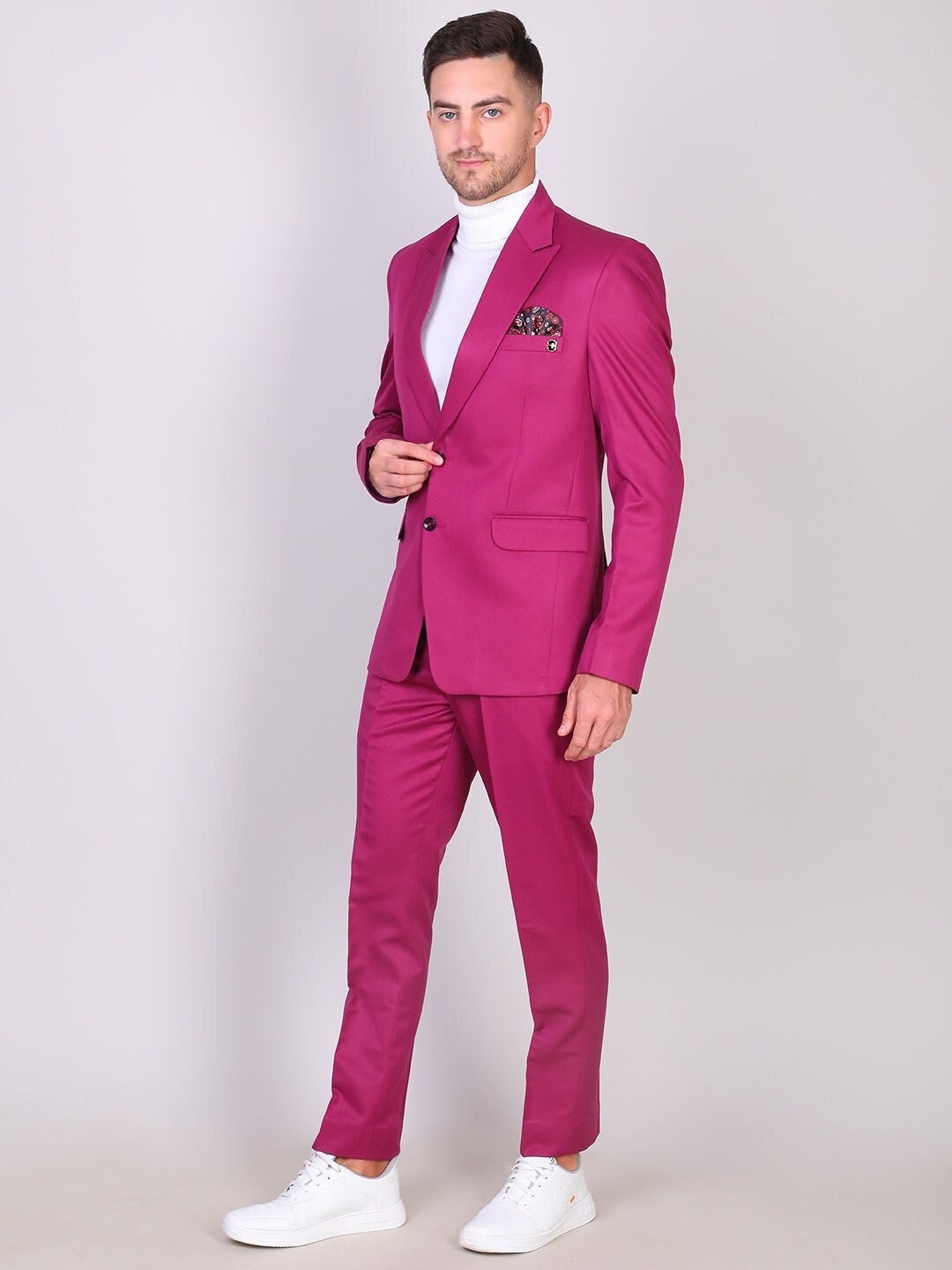 Man Magenta 2 Piece Suit Wedding Prom Dinner Party Wear Suit - Etsy Australia