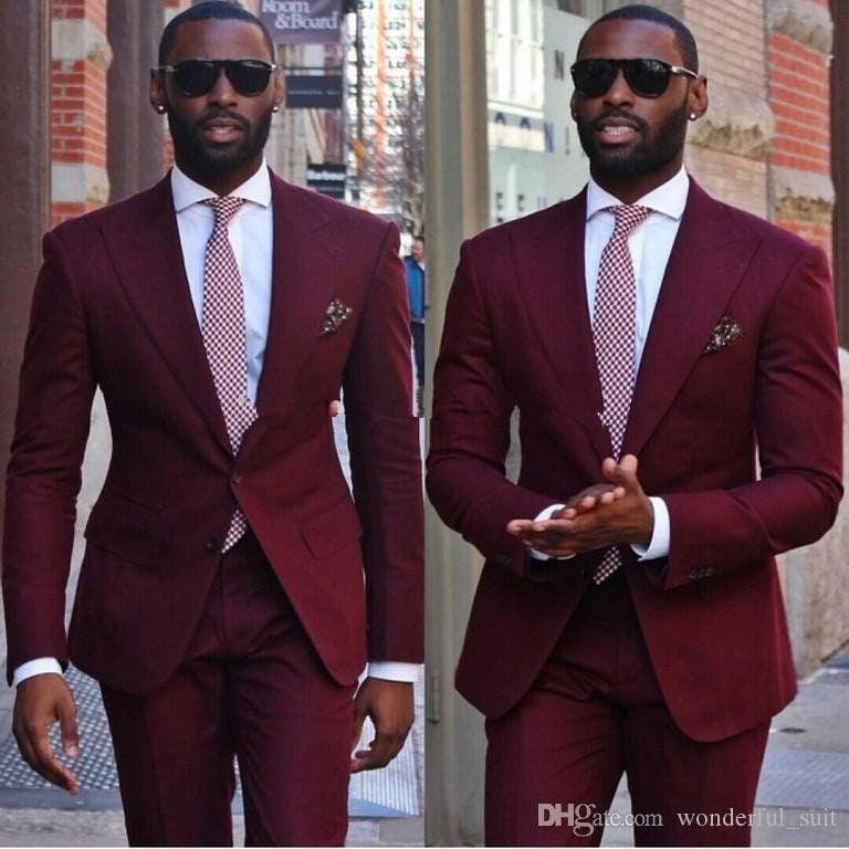 Man Burgundy 2 Piece Suit-prom Party Wear Suit-dinner - Etsy