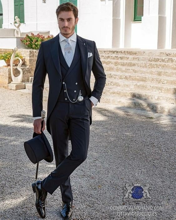 Man Tail Black 3 Piece Suit-wedding Suit for Groom & - Etsy