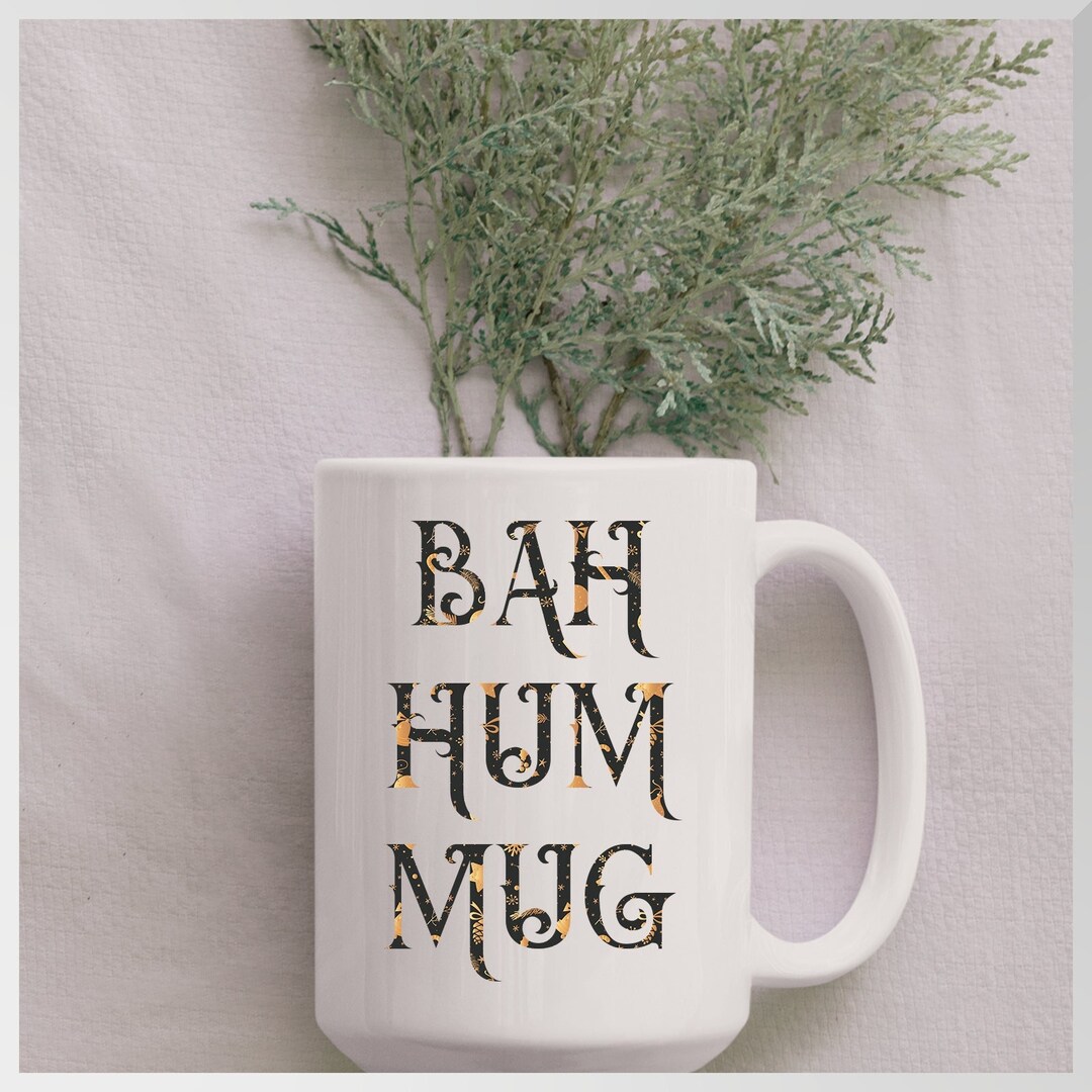 15 Oz "bah Hum Mug" Mug, Gift for Her, Christmas, Festive, Coffee Mug ...