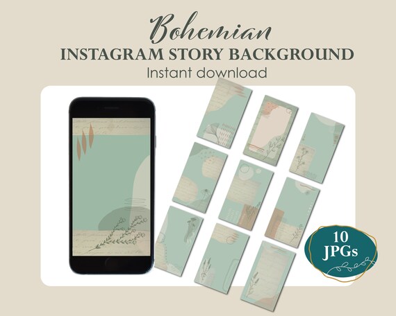 58 Instagram Aesthetic Story Template Set Botanical Jpg Phone ...