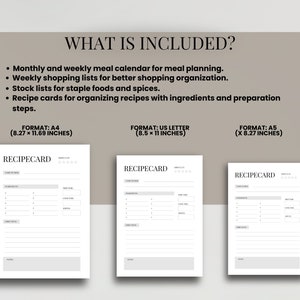 Simple Monthly and Weekly Meal Planner Workbook Easy Meal Planning ...