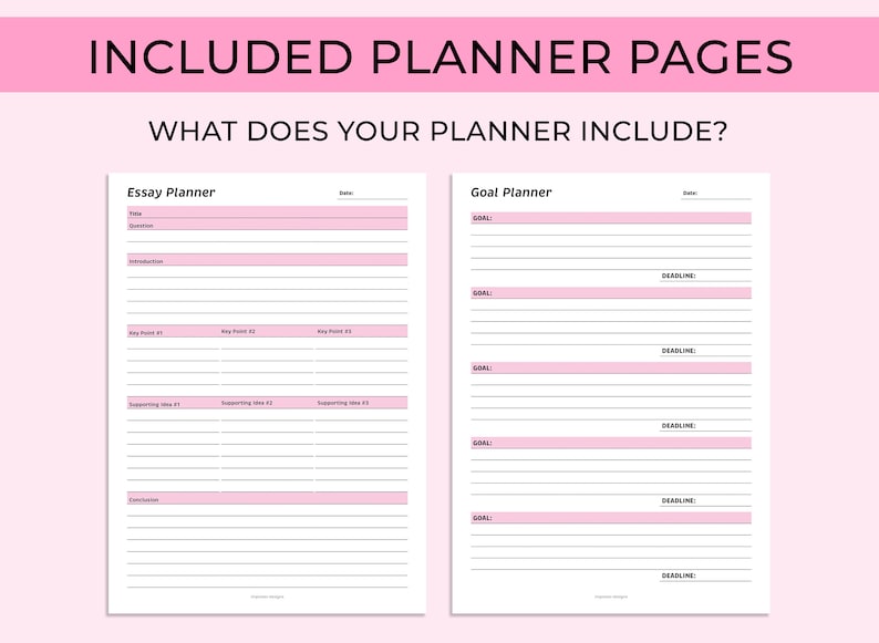 College Student Planner Bundle, Digital Notepad Bundle, Printable ...