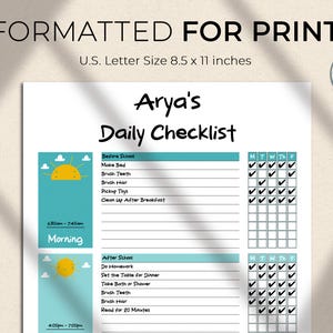 Printable & Editable Kids Daily Checklist: Fun and Organized Routine ...