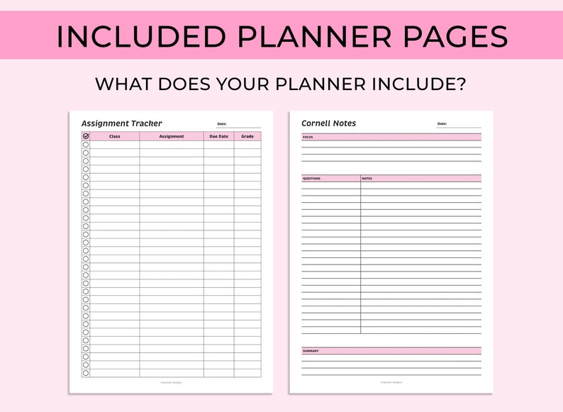 College Student Planner Bundle, Digital Notepad Bundle, Printable ...