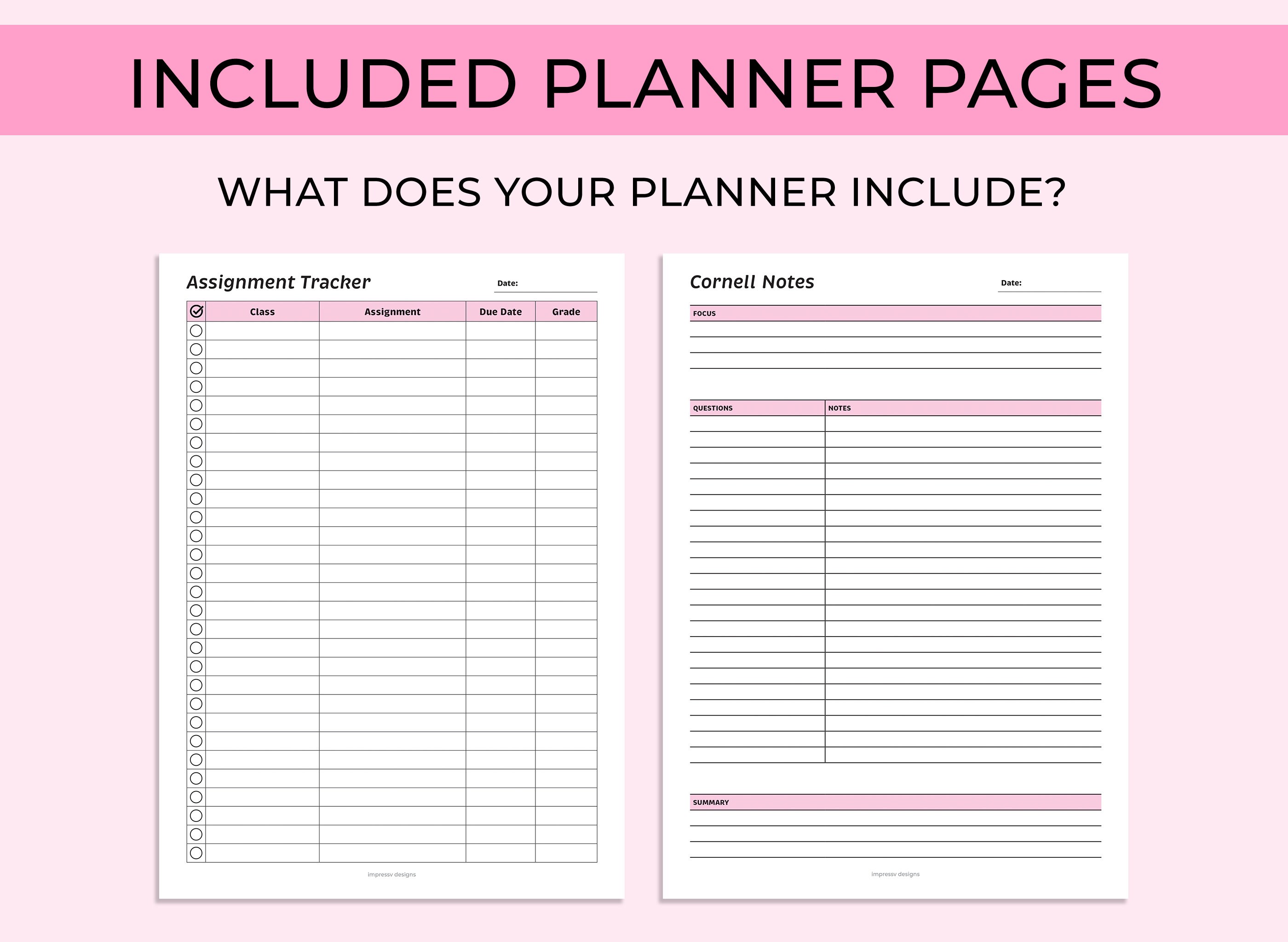 College Student Planner Bundle, Digital Notepad Bundle, Printable ...