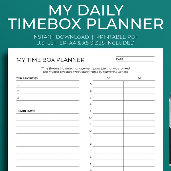 Timebox template - Etsy Schweiz