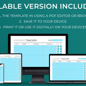 Shipment Tracker Fillable & Printable Shipment Planner Shipment Log ...