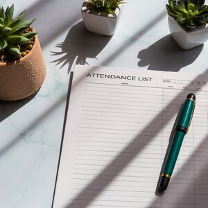 Printable Attendance List ⦁ A4, A5, Letter ⦁ Minimalist Printable ...