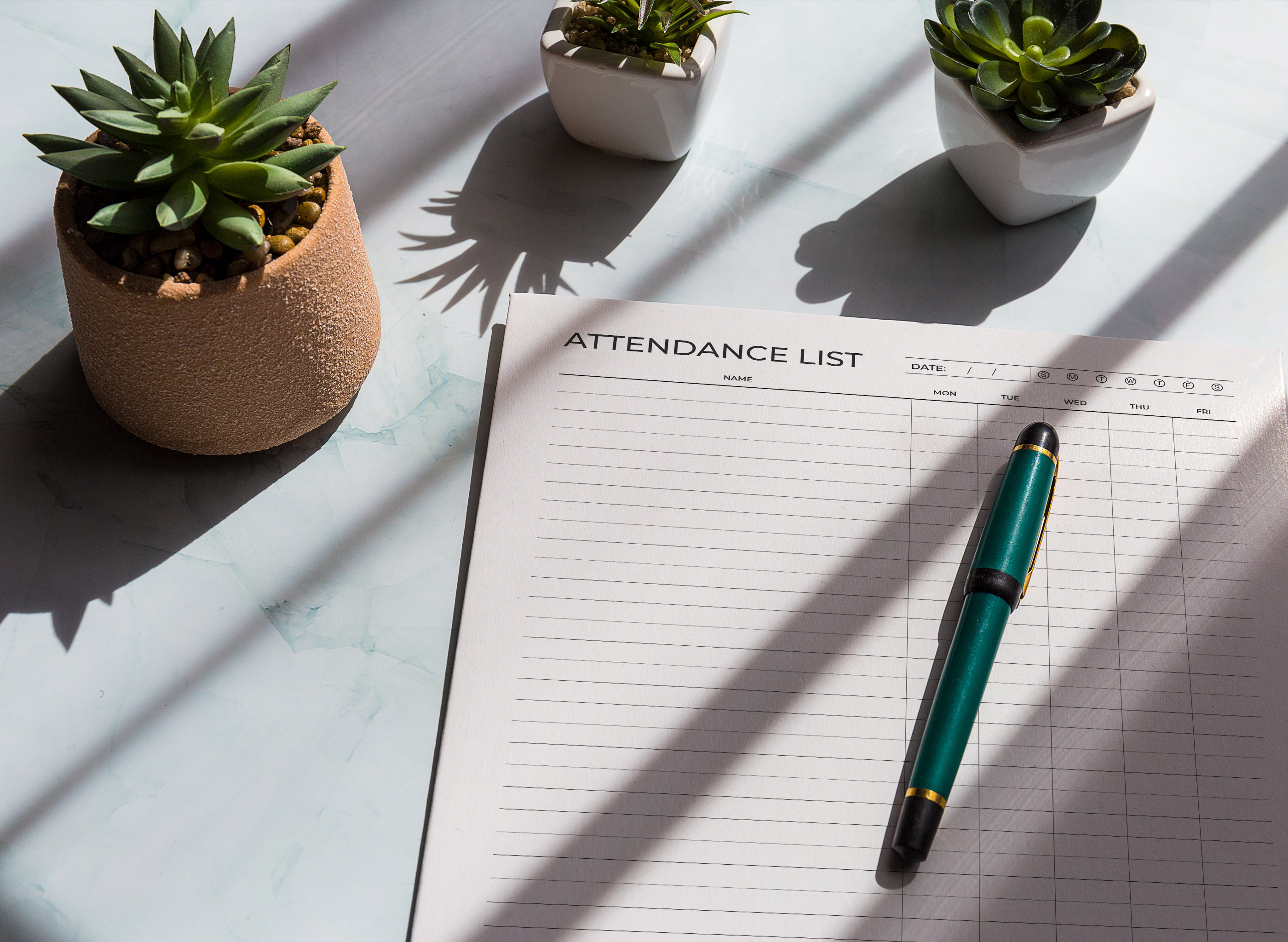 Printable Attendance List ⦁ A4, A5, Letter ⦁ Minimalist Printable ...