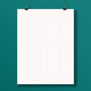 Printable Grid Paper, 1/4" Red Grid, Version 3.0 ⦁ Instant Download ...