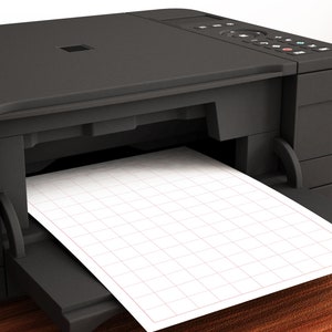 Printable Grid Paper, 3/4" Red Grid, Version 2.0 ⦁ Instant Download ...