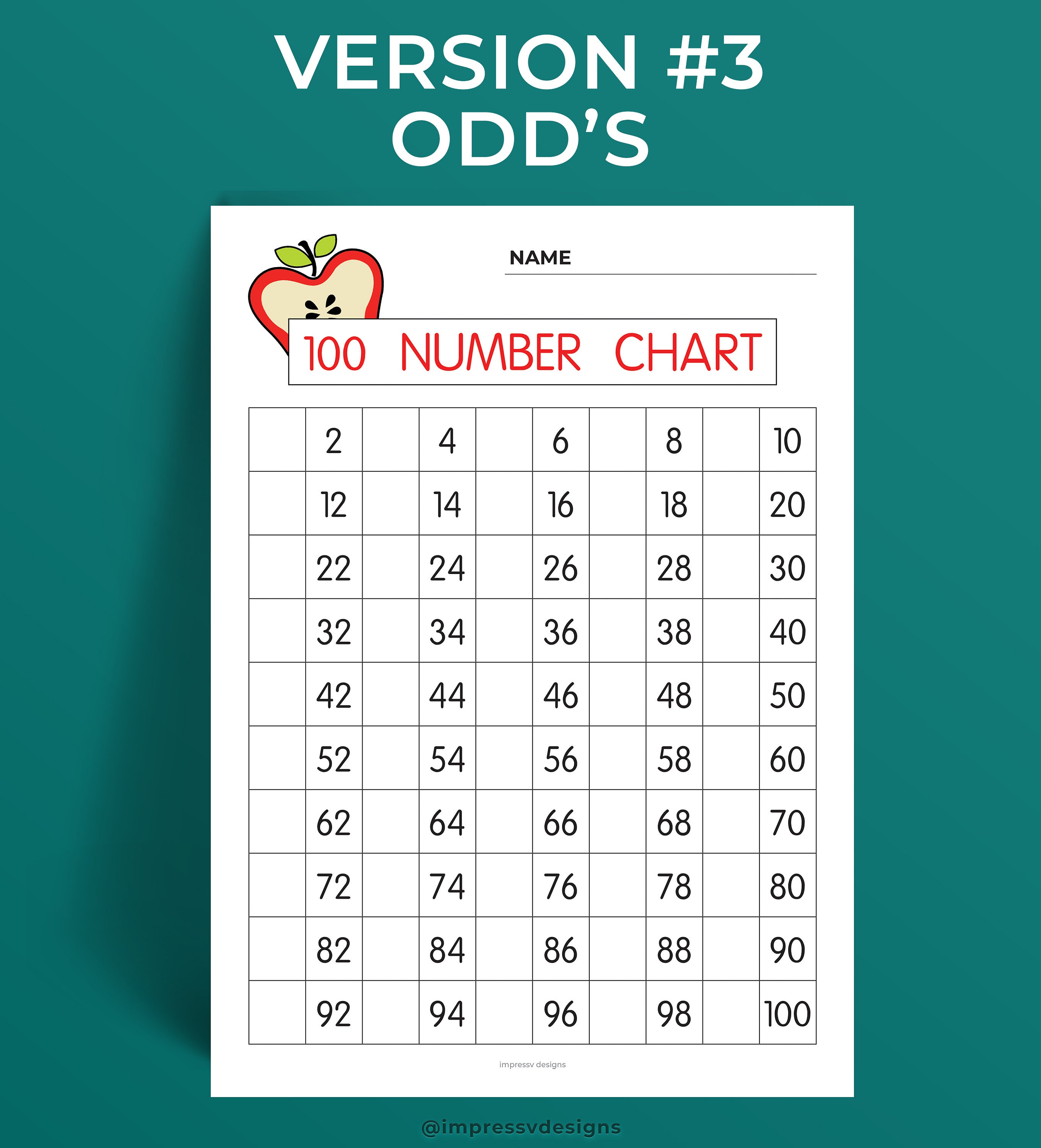 Printable 1 to 100 Number Chart Bundle ⦁ A4 & Letter Sizes ⦁ Blank ...