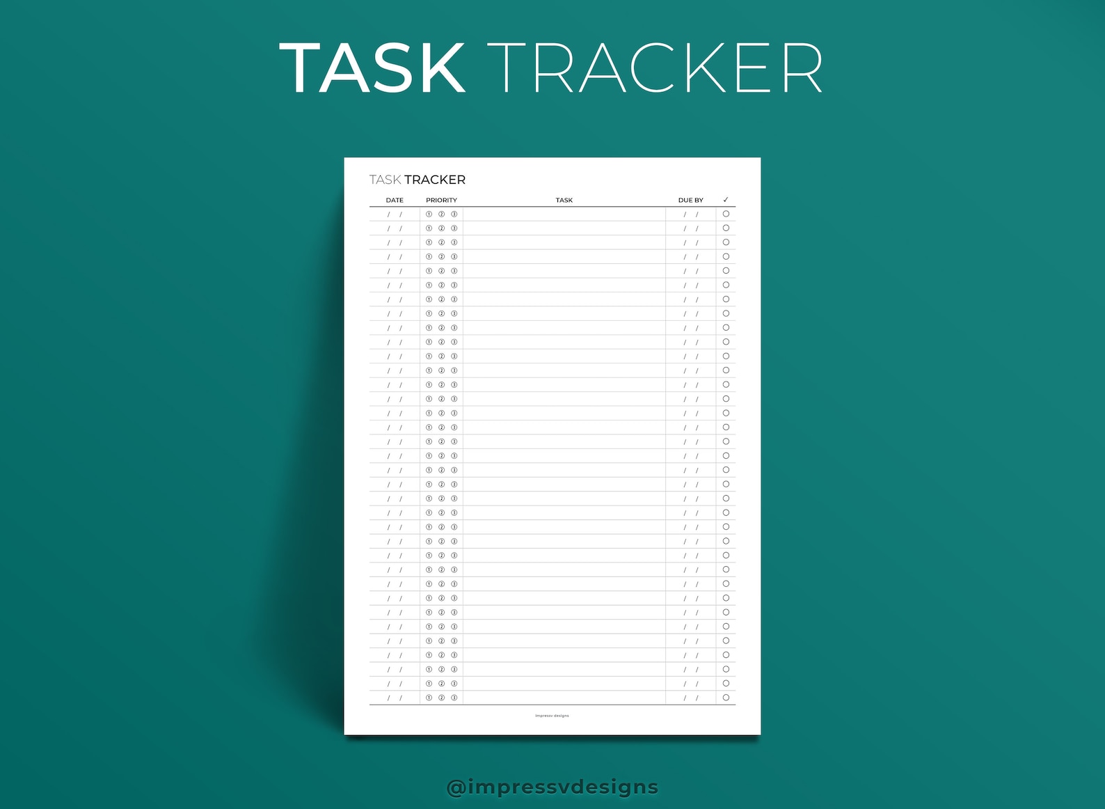 Task Tracker Minimalist Printable Productivity PDF Template - Etsy