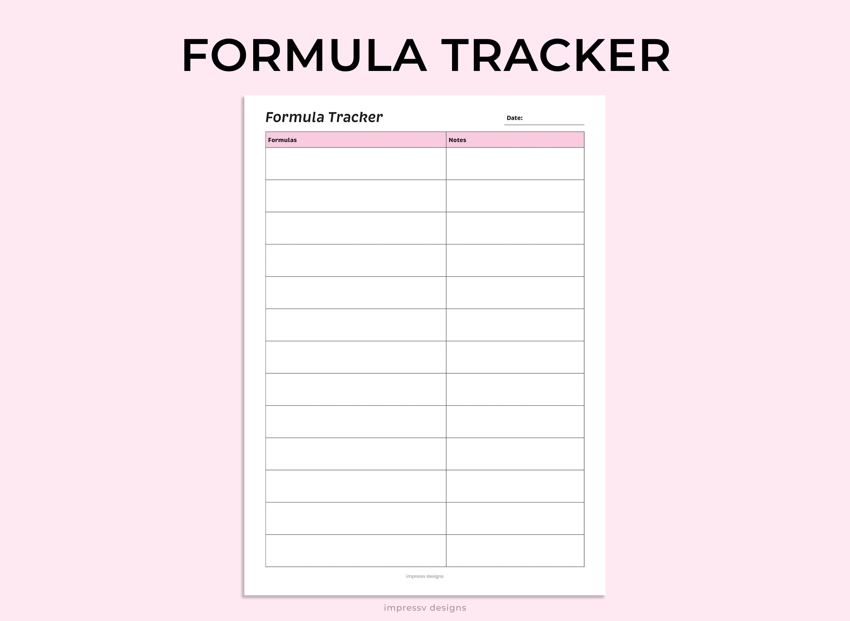 Formula Tracker Planner, Student Planner, Student Printable, Desk ...