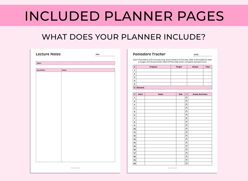 College Student Planner Bundle, Digital Notepad Bundle, Printable ...