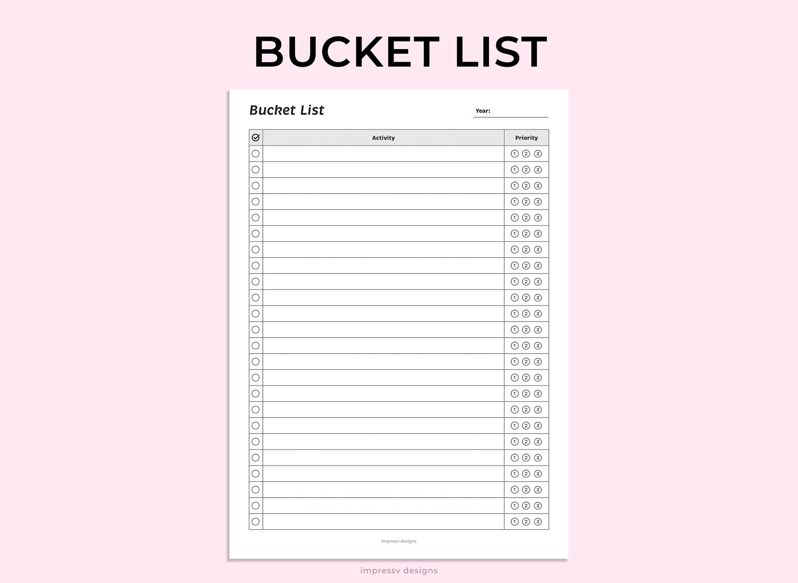Bucket List, Digital Notepad Planner, Editable Goal Planner, Printable ...