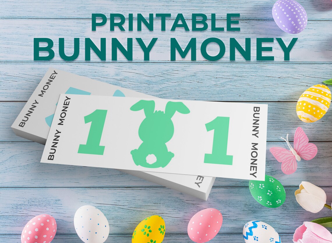 Printable Easter Bunny Money to Fill Your Easter Eggs 16 Pages, 7 Bunny ...