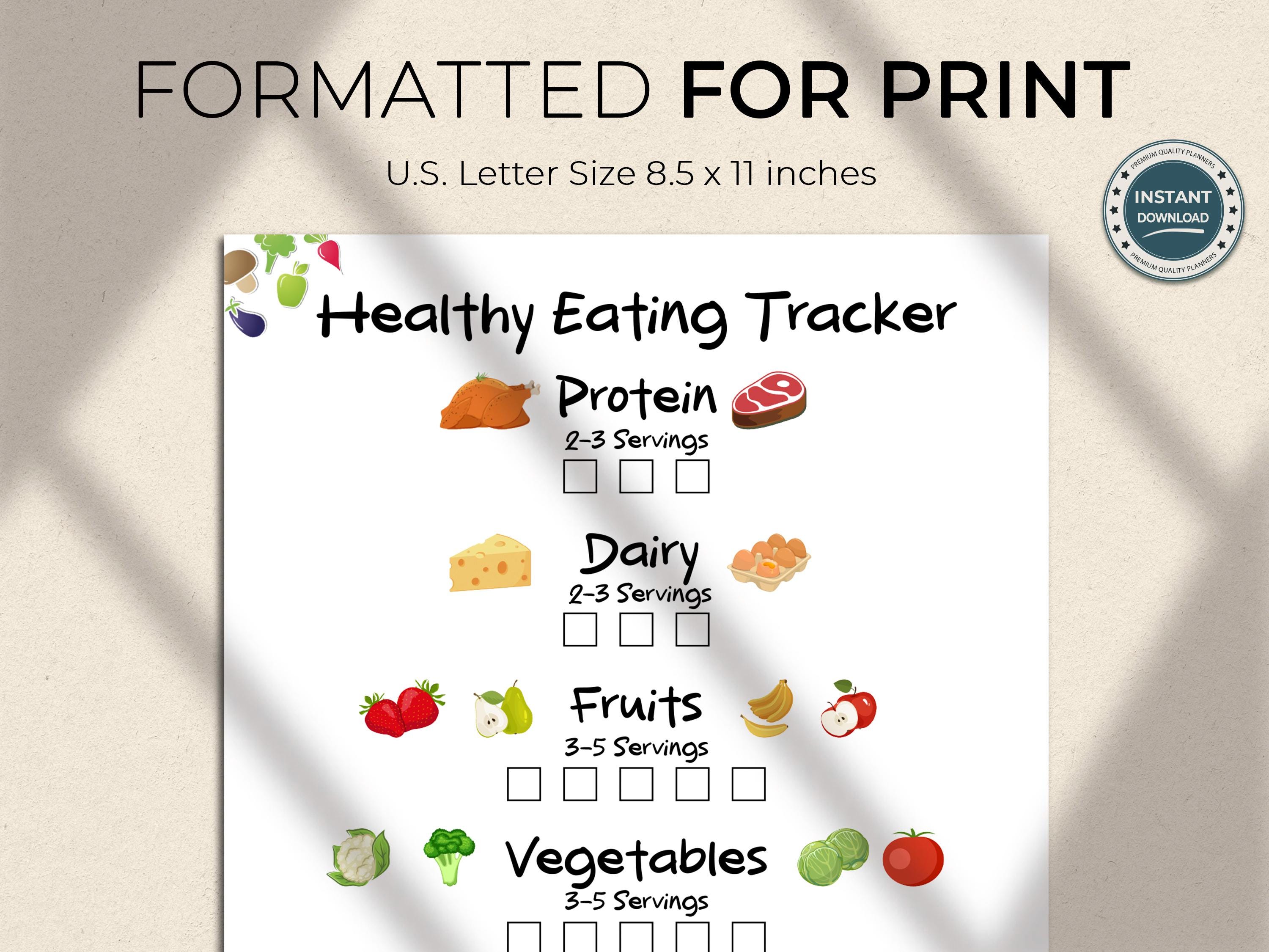 Kids Healthy Eating Tracker, Kids Food Chart, Healthy Eating Tracker ...