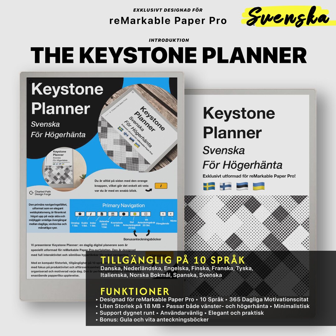 Remarkable Paper Pro Planner, Keystone Planner, Produktivitetsplanerare ...