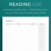 Reading Log Minimalist Printable Productivity PDF Template - Etsy