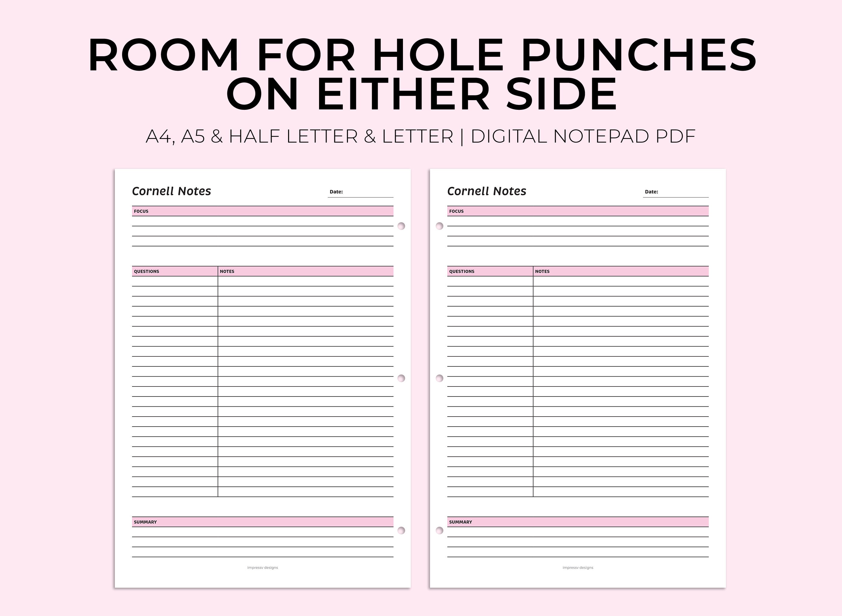 Cornell Notes Planner Template, Student Planner, Student Printable ...