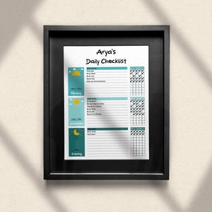 Printable & Editable Kids Daily Checklist: Fun and Organized Routine ...