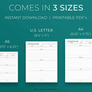 Printable Lesson Plan 01 A4, A5, Letter Minimalist Printable, Instant ...