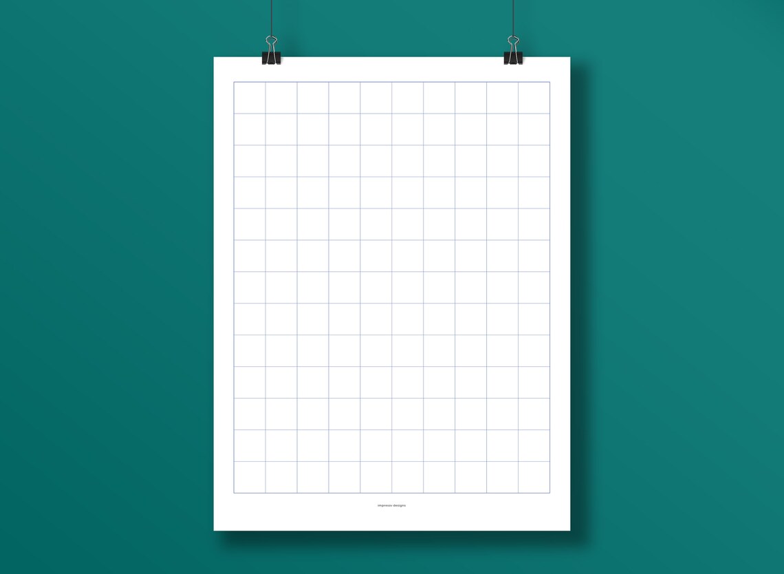 Printable Grid Paper, 3/4 Blue Grid, Version 2.0 Instant Download ...