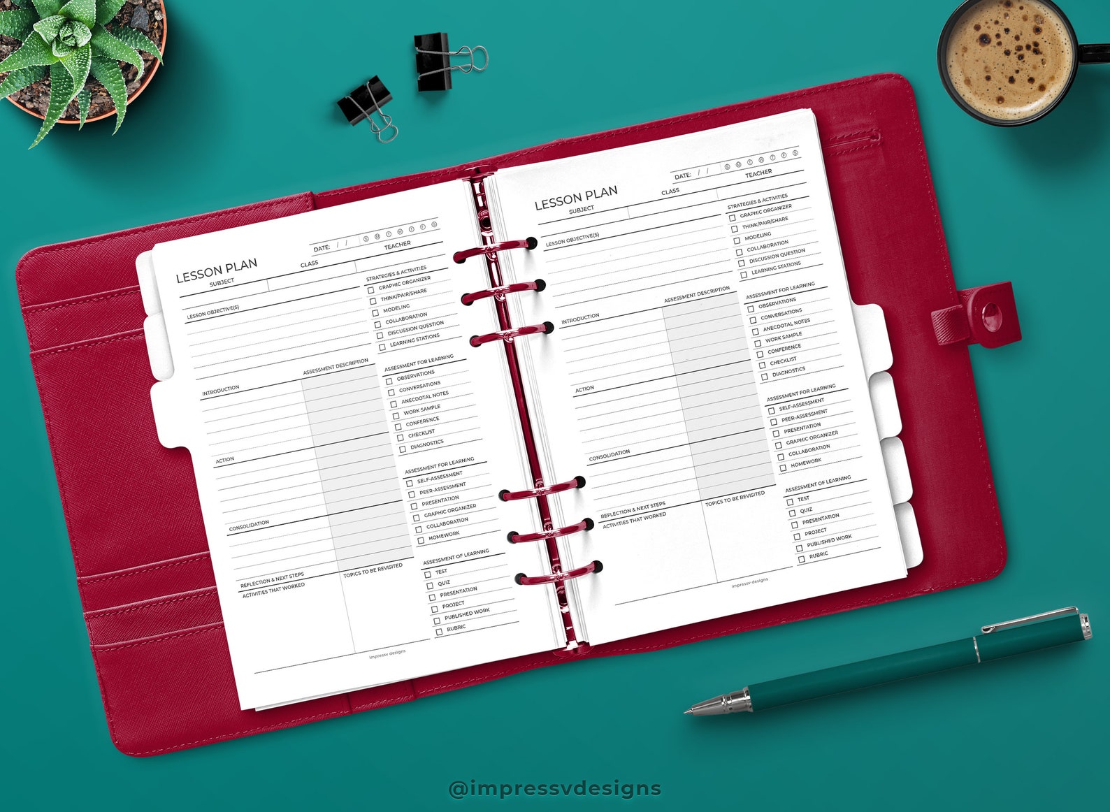 Printable Lesson Plan 02 A4, A5, Letter Minimalist Printable, Instant ...