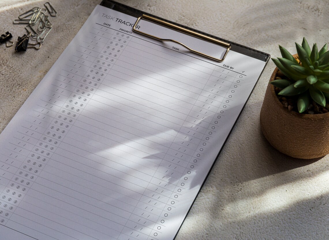 Task Tracker Minimalist Printable Productivity PDF Template - Etsy