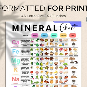 Vitamin and Mineral Charts Bundle, Your Ultimate Nutritional Guide ...