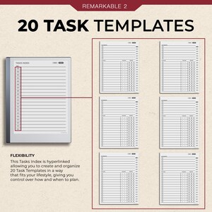 Digital Note Templates for Remarkable 2, 88 Custom Templates, Stylish ...