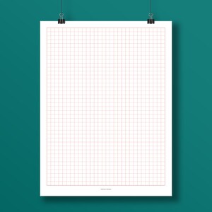 Printable Grid Paper, 1/4" Red Grid, Version 2.0 ⦁ Instant Download ...