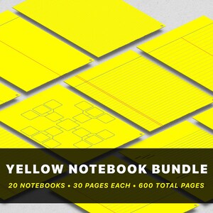 Yellow Notepad Bundle for Remarkable Paper Pro - 20 Premium Notebooks ...