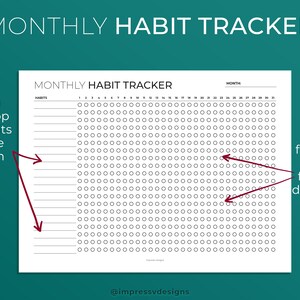 Monthly Habit Tracker Fillable & Printable Routine Planner - Etsy
