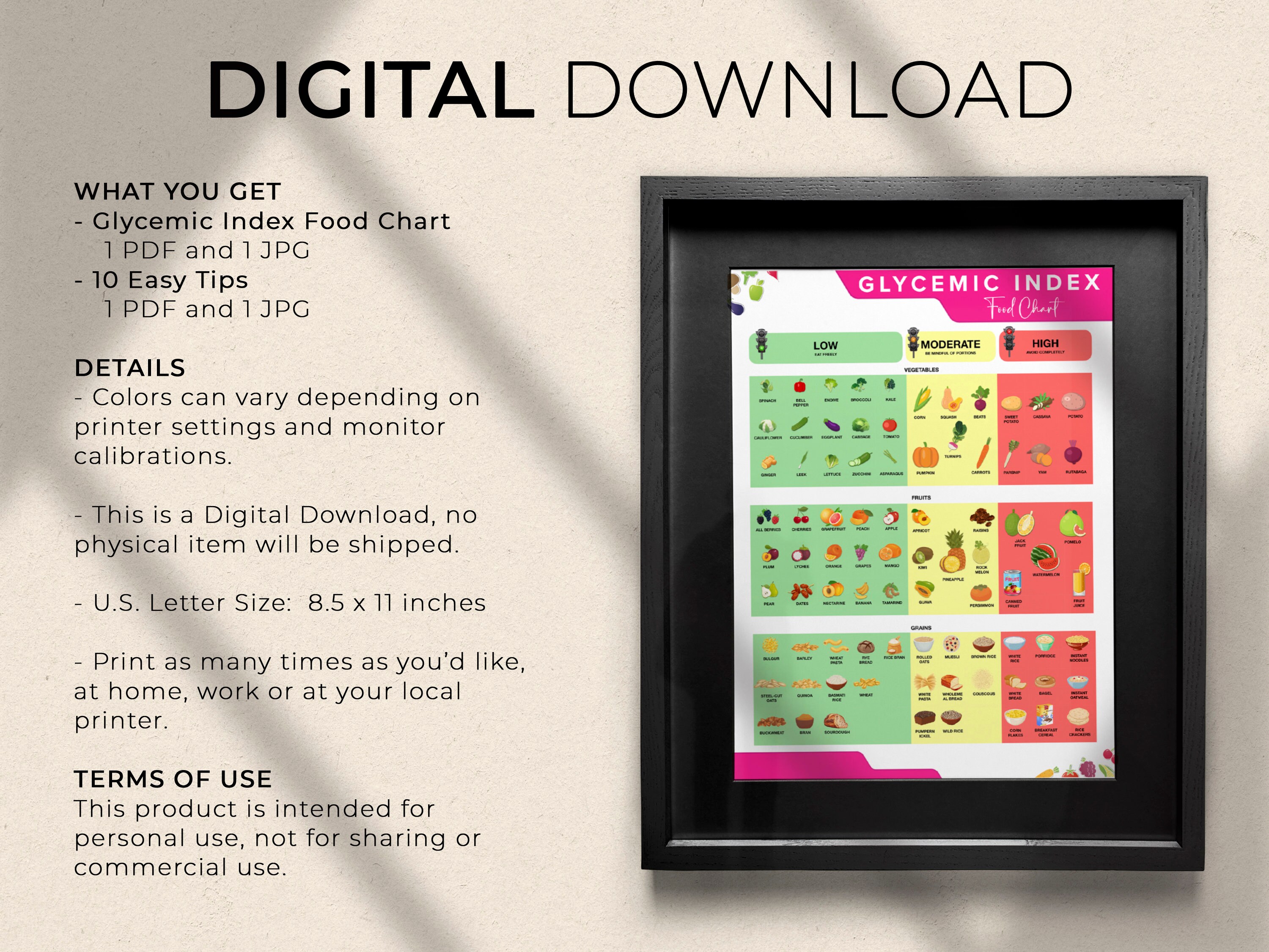 Glycemic Index Food Chart, Glycemic Load Chart, Glycemic Index Foods ...