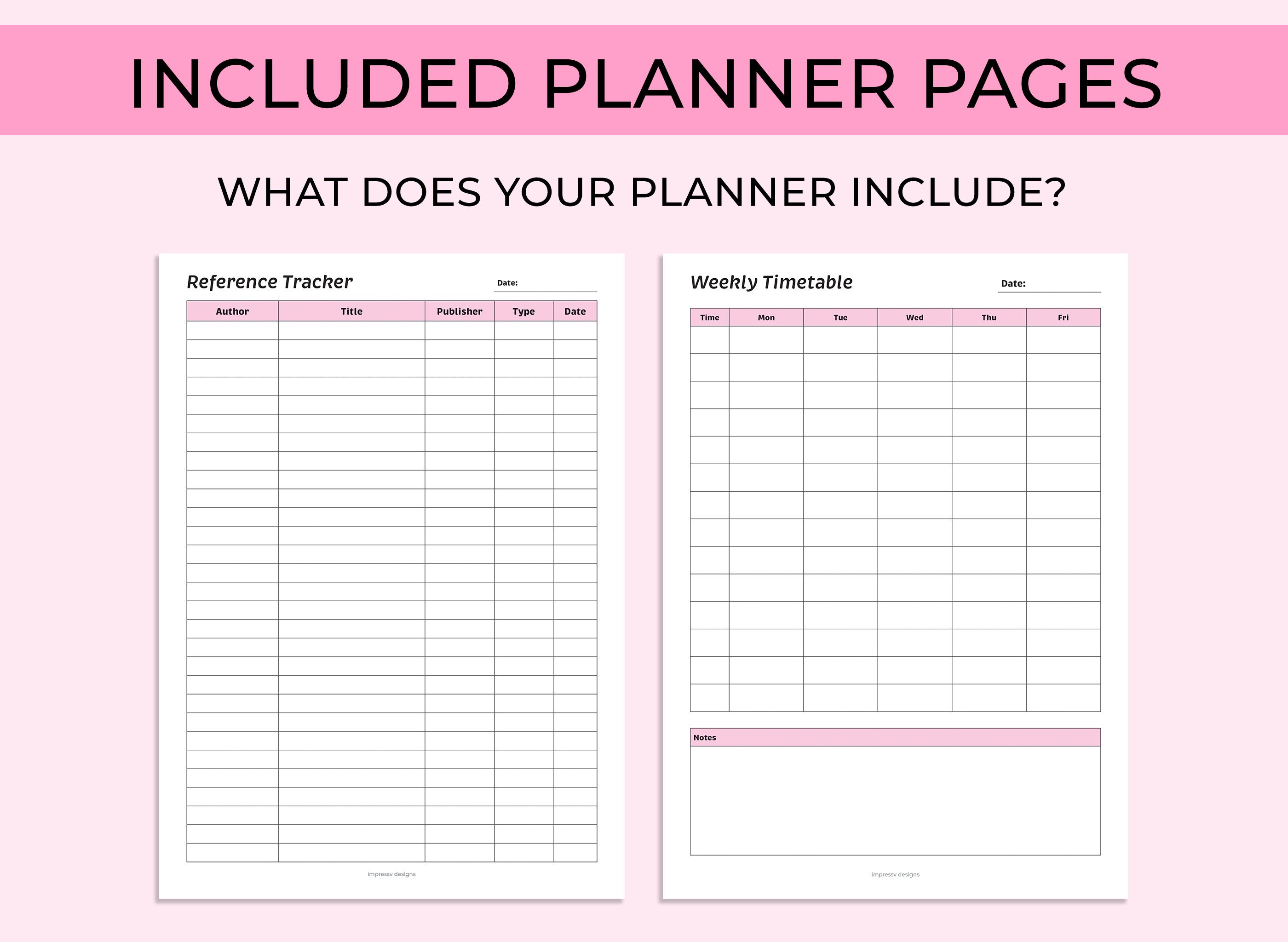 College Student Planner Bundle, Digital Notepad Bundle, Printable ...