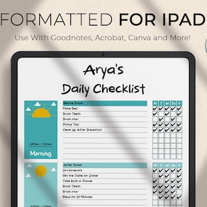 Printable & Editable Kids Daily Checklist: Fun and Organized Routine ...