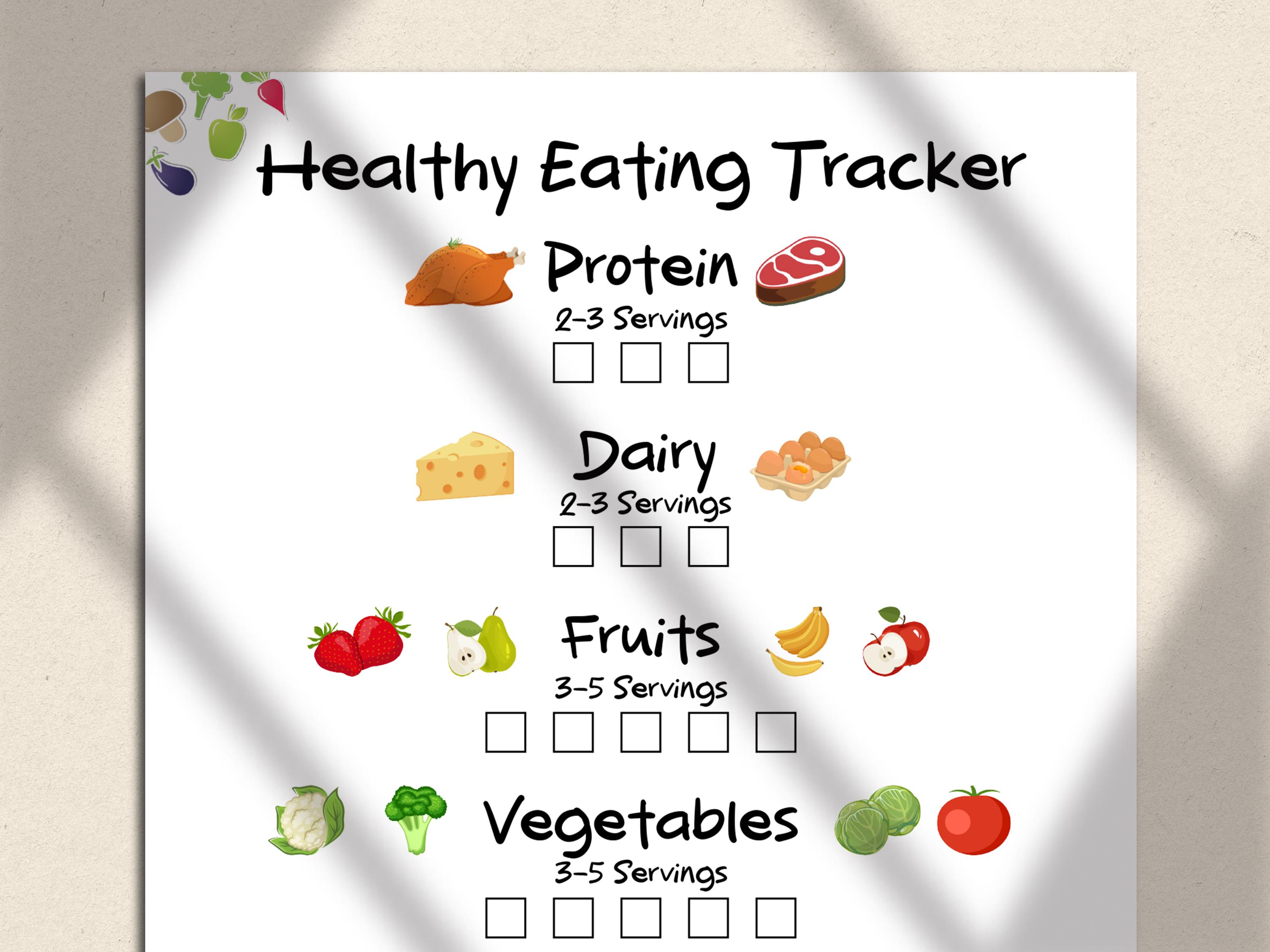 Kids Healthy Eating Tracker, Kids Food Chart, Healthy Eating Tracker ...