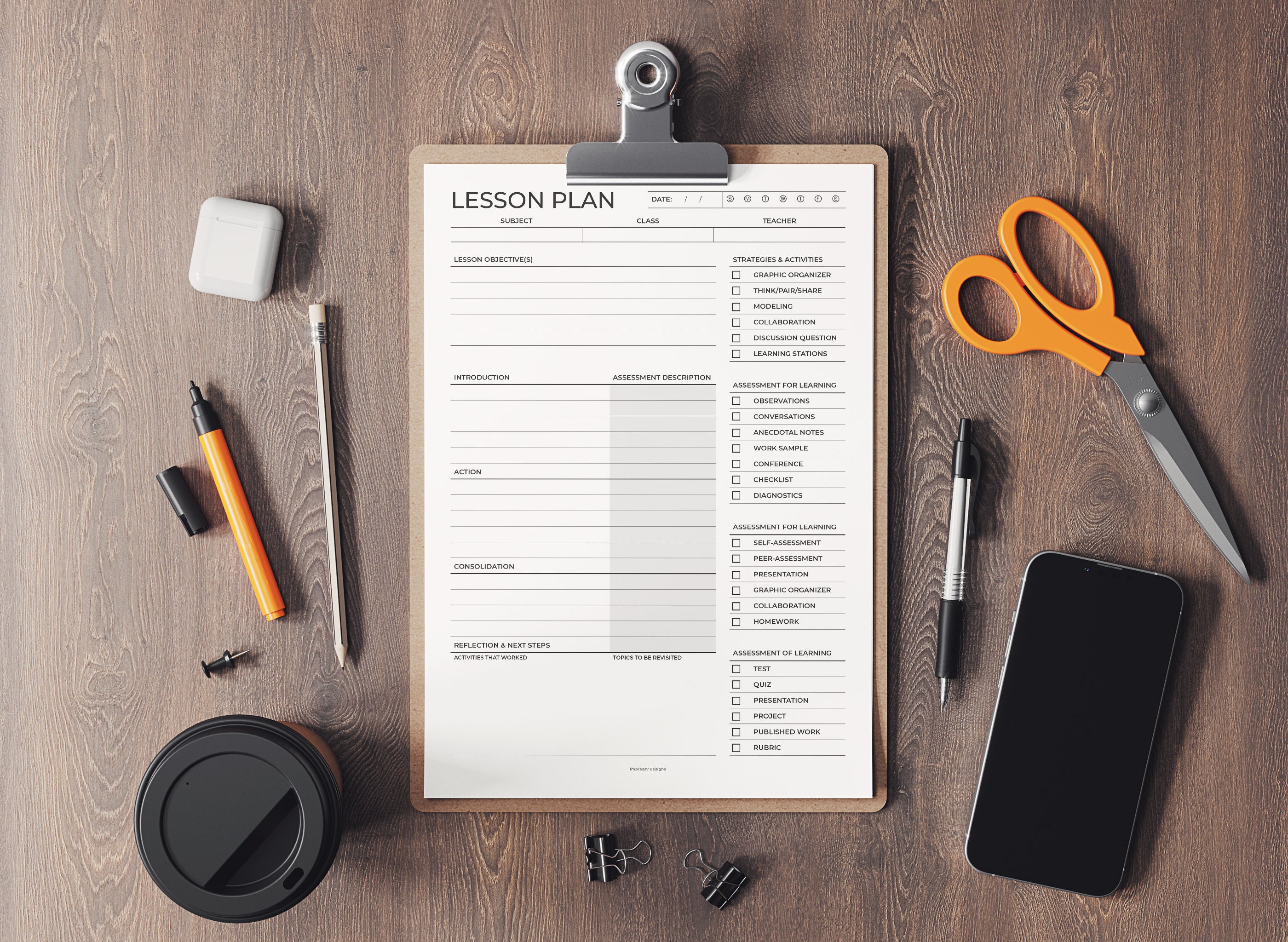 Printable Lesson Plan 02 A4, A5, Letter Minimalist Printable, Instant ...