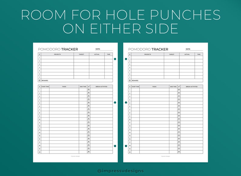 Pomodoro Tracker ⦁ Fillable & Printable ⦁ Pomodoro Planner ⦁ Pomodoro ...