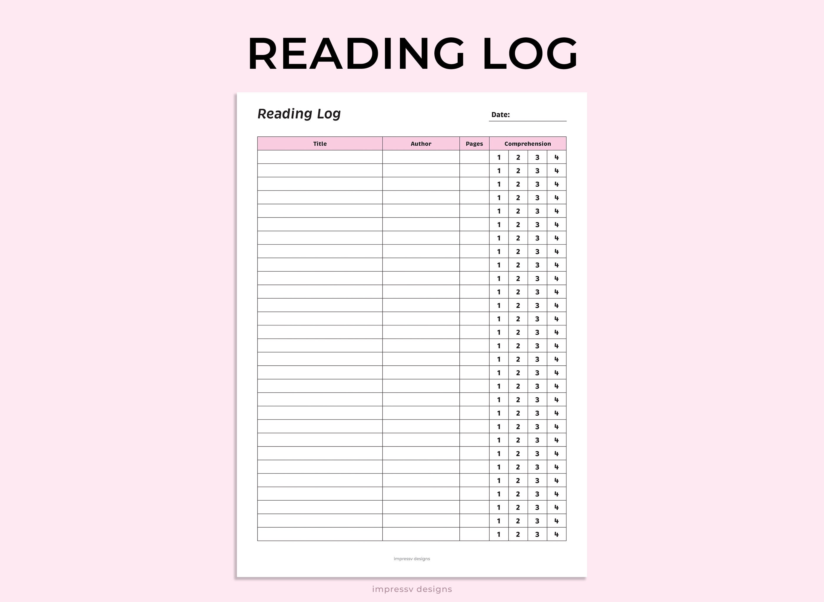 Reading Log List Tracker, Student Planner, Student Printable, Desk ...